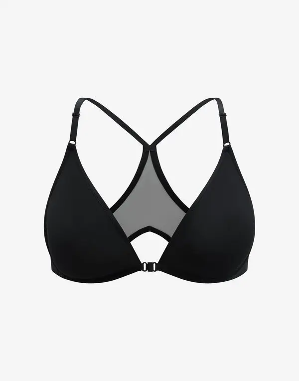 THIRDLOVE Bare Mesh Front Close Racerback Bra - Black