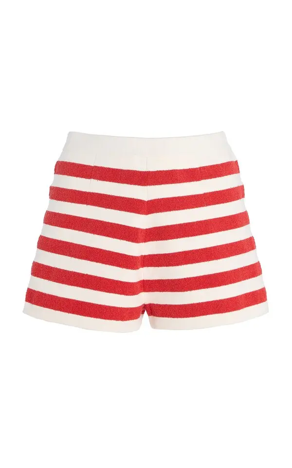 Posse Ari Striped Knit Shorts - Red