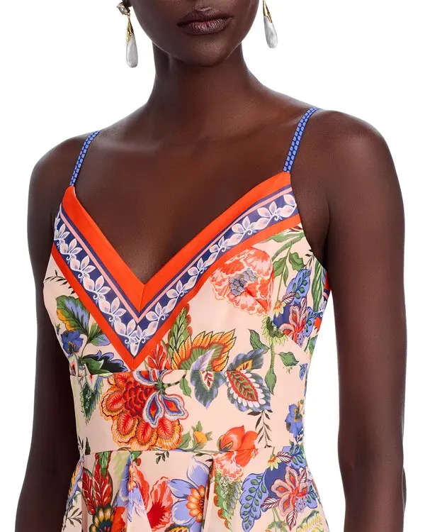 Eliza J Floral Cascade Ruffle Maxi Dress In Blush - 76% Off | Editorialist