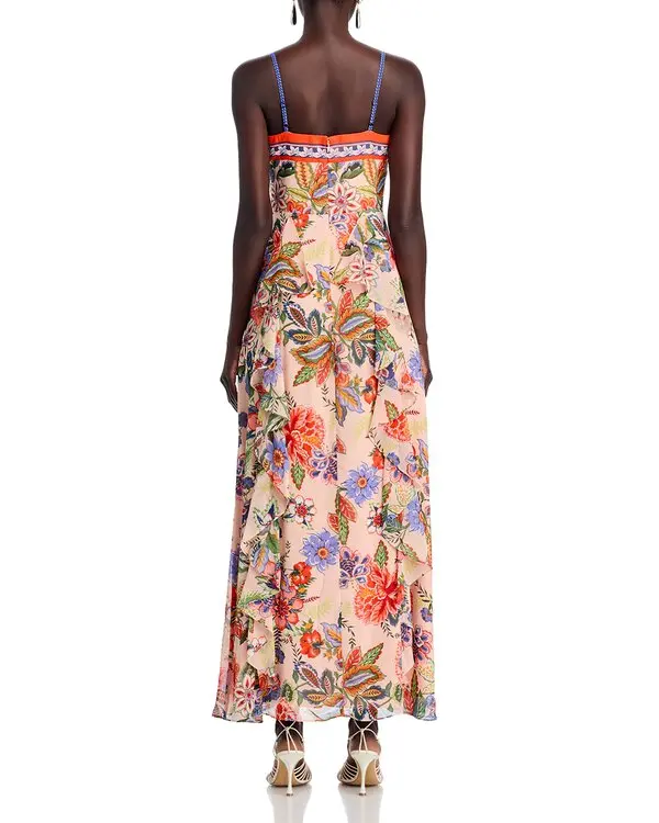 Eliza J Floral Cascade Ruffle Maxi Dress In Blush - 76% Off | Editorialist