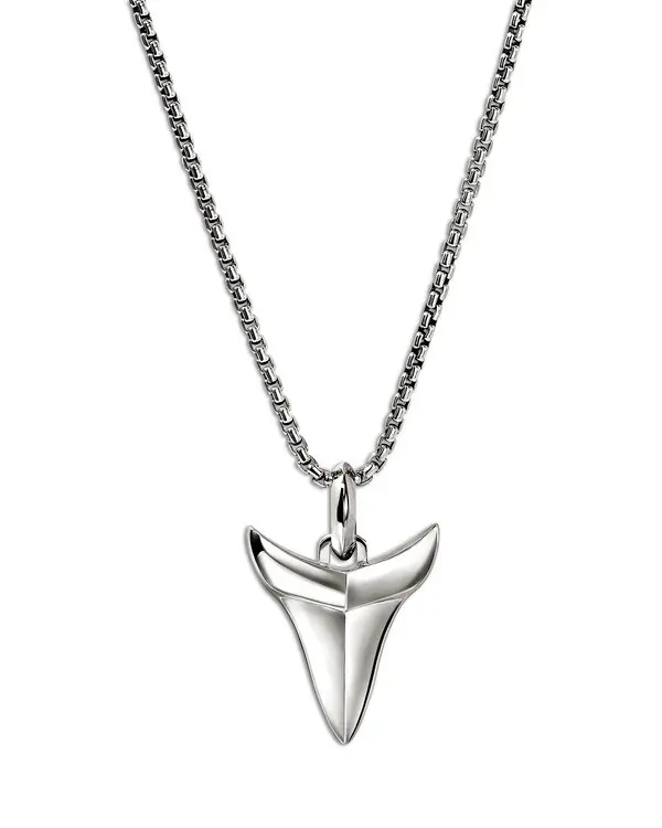 John Hardy Modern Talisman Diamond Shark Tooth Pendant Necklace