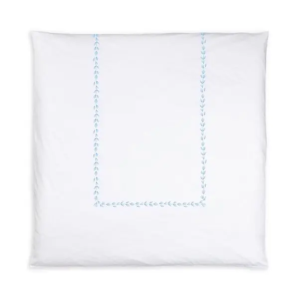 CHRISTIAN FISCHBACHER Foglia Embroidered Sateen Duvet Cover, Queen - Blue