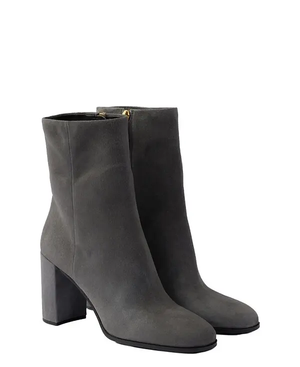 Prada Suede Booties - Grey