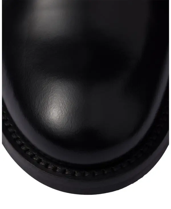 Prada Brushed Leather Ankle Boots - Black