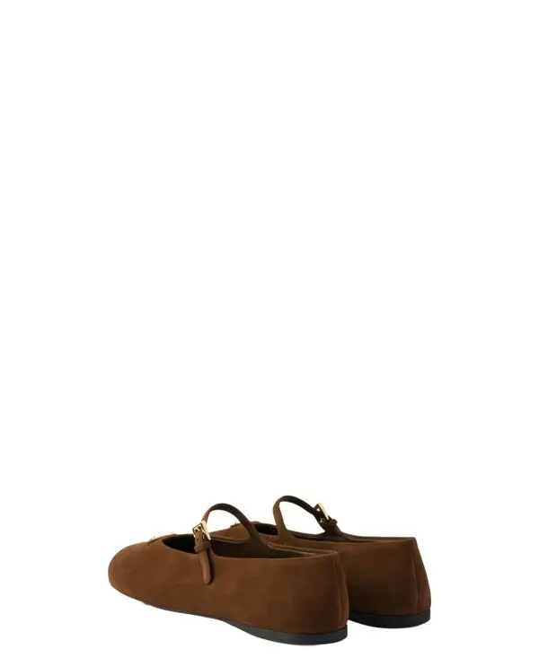Prada Suede Ballerinas - Dark Brown