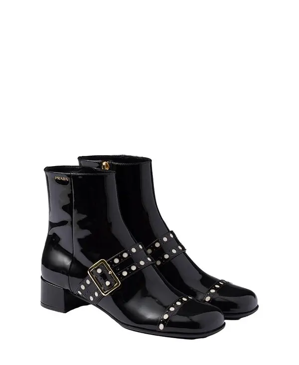 Prada Patent Leather Ankle Boots