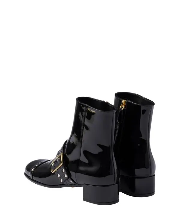 Prada Patent Leather Ankle Boots