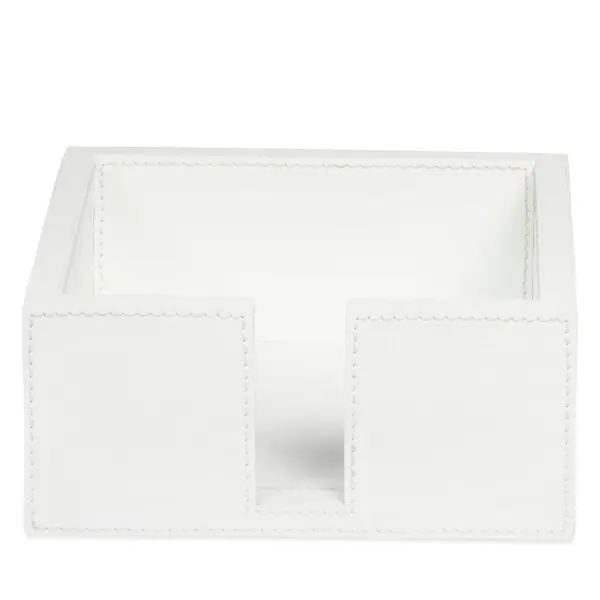 BLUE PHEASANT Brisbane Bright White Marine Faux Leather Cocktail Napkin Tray, Set Of 2 - No Color