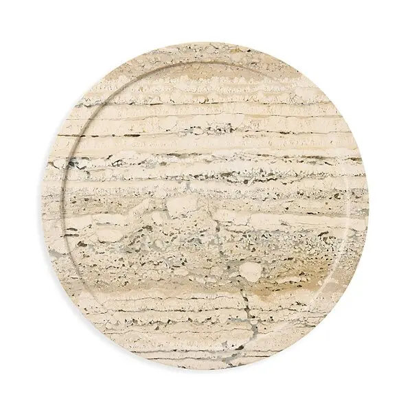 BLUE PHEASANT Laura Travertine Lazy Susan - Silver