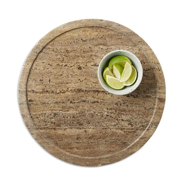BLUE PHEASANT Laura Travertine Lazy Susan - Gray
