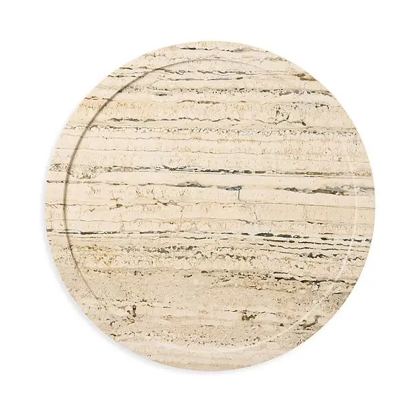BLUE PHEASANT Laura Travertine Lazy Susan - Silver