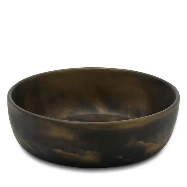 BLUE PHEASANT Hugo Black And Gold Swirled Small Resin Serving Bowl, Set Of 2 - No Color