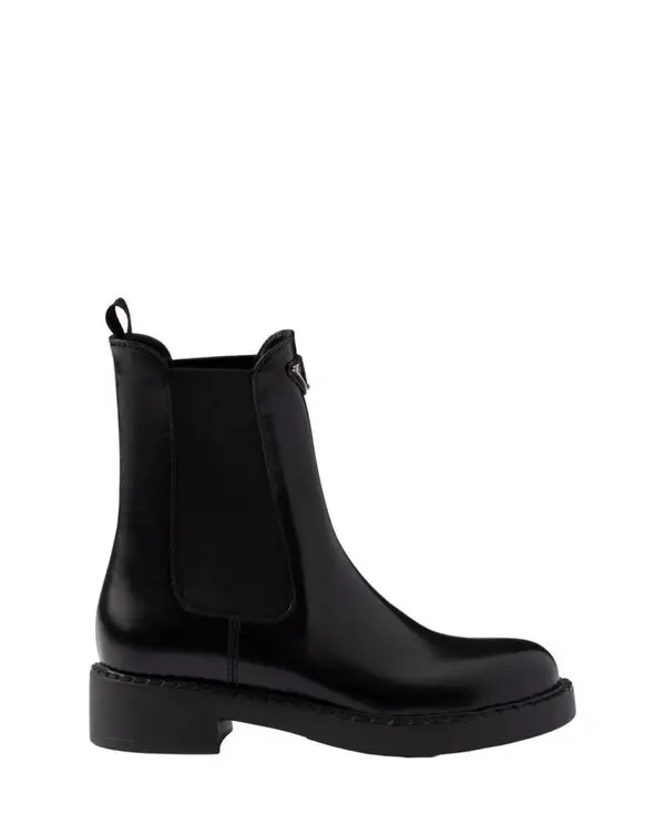 Prada Brushed Leather Chelsea Boots