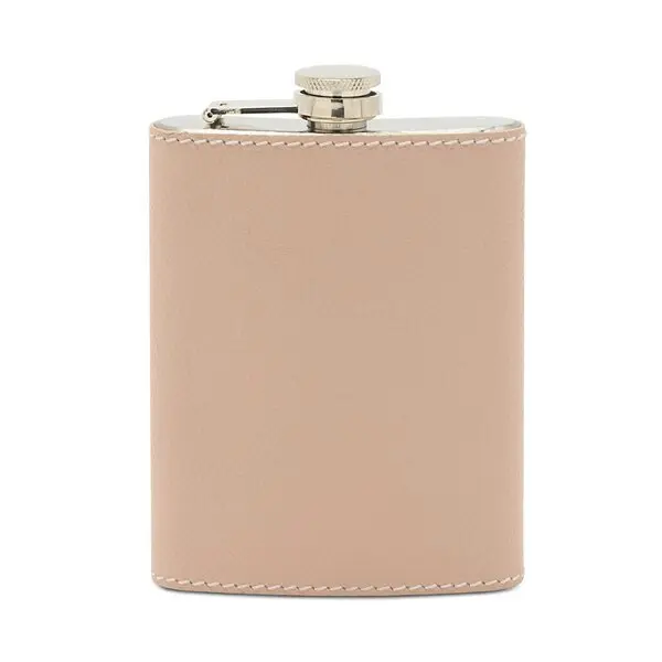 BLUE PHEASANT Warren Stainless Steel And Full Grain Leather Flask - Dusty Rose