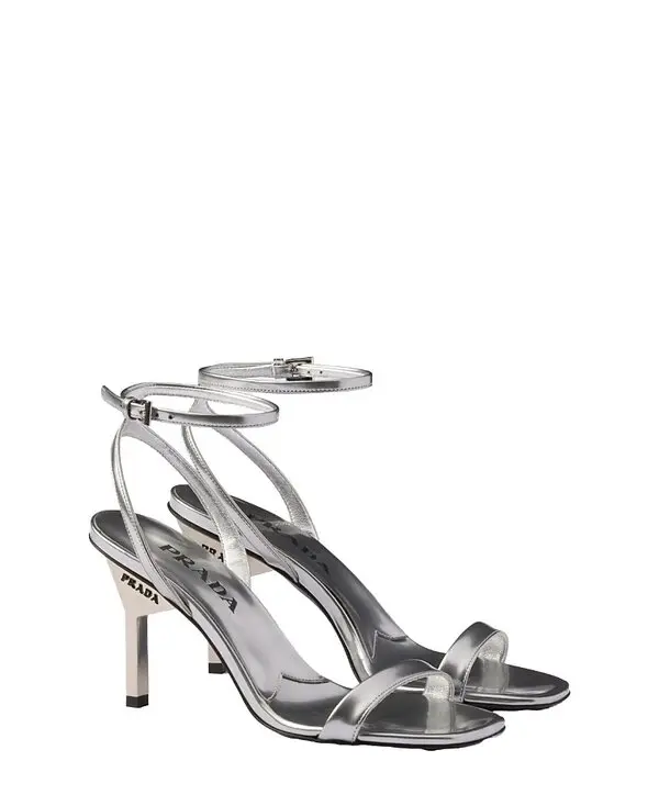 Prada Metallic Leather Sandals