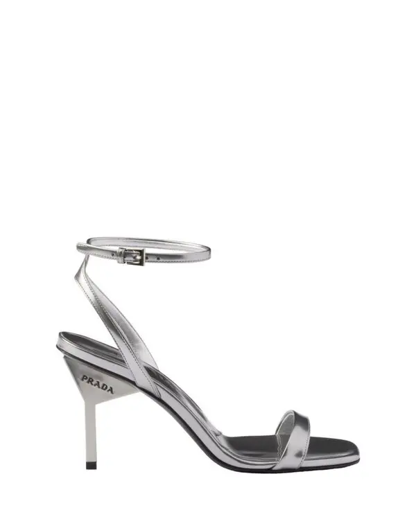 Prada Metallic Leather Sandals
