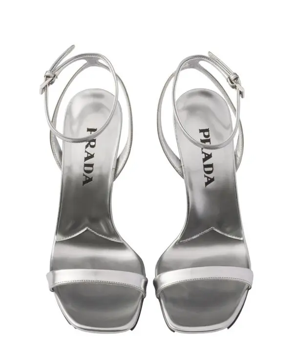 Prada Metallic Leather Sandals