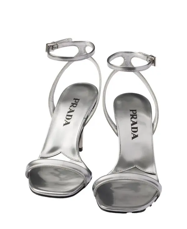 Prada Metallic Leather Sandals