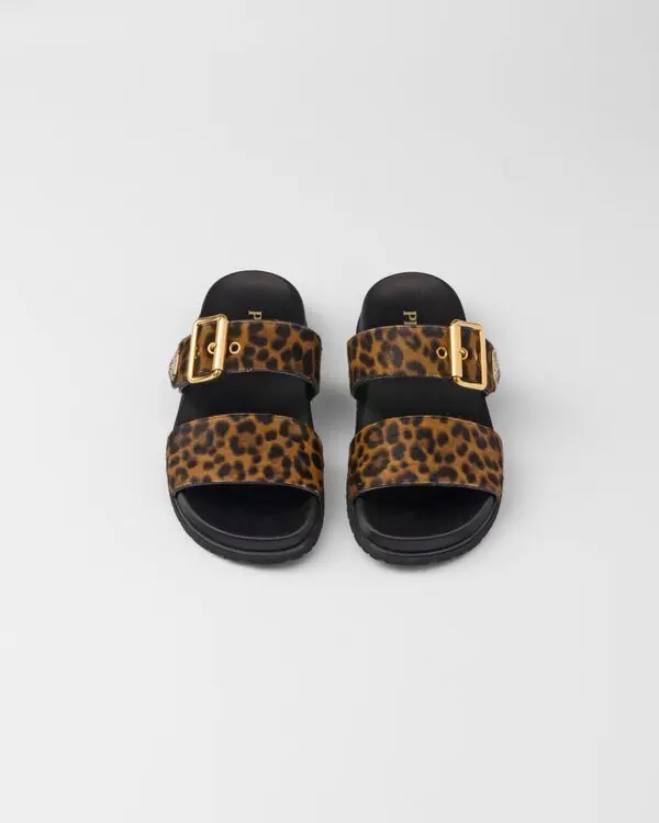Prada Printed Leather Slides