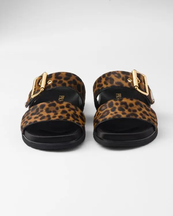 Prada Printed Leather Slides