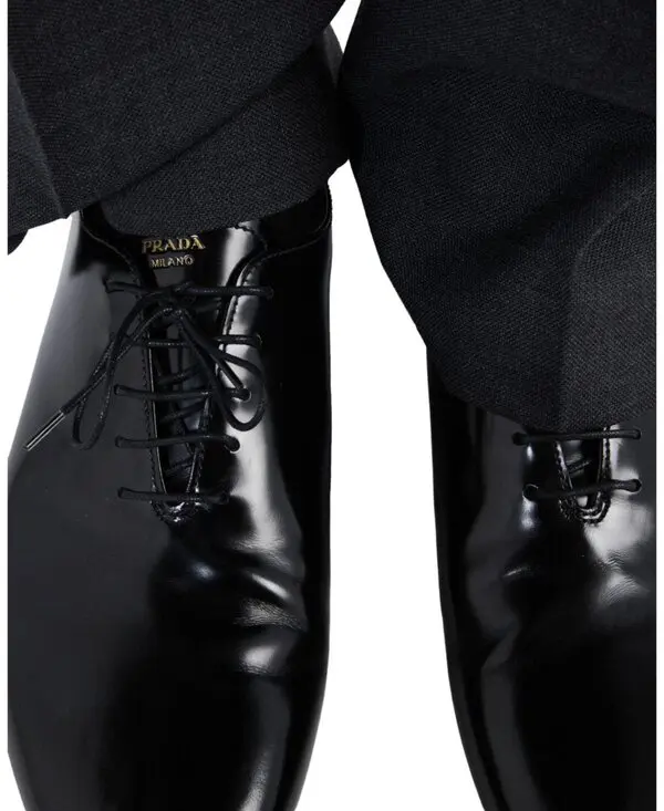 Prada Brushed Leather Lace-up Shoes