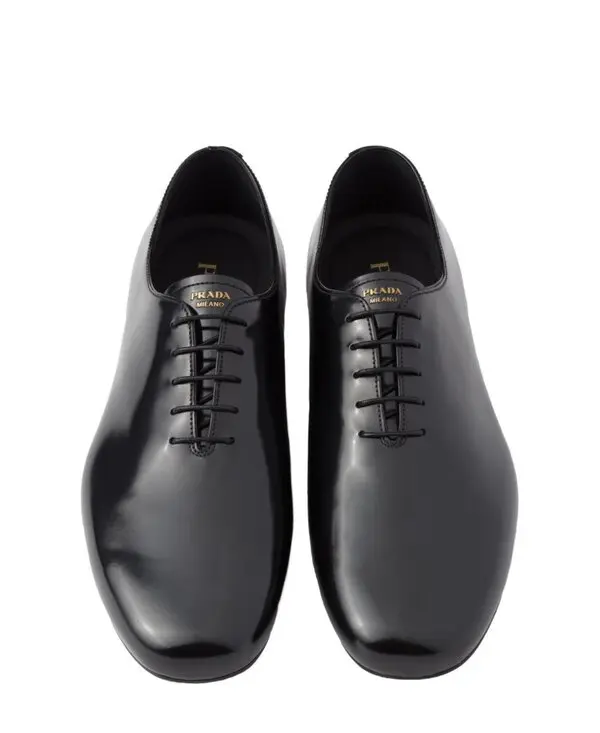 Prada Brushed Leather Lace-up Shoes