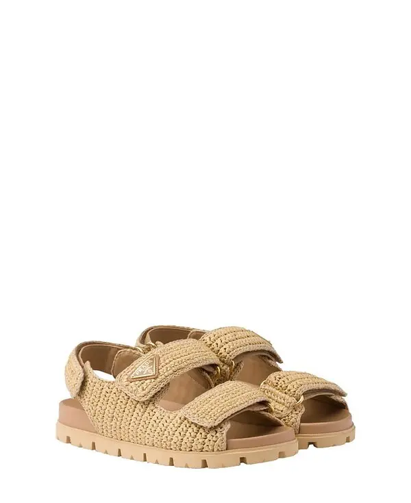 Prada Crochet Sandals - Neutral