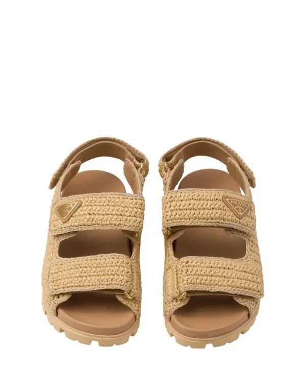 Prada Crochet Sandals - Neutral