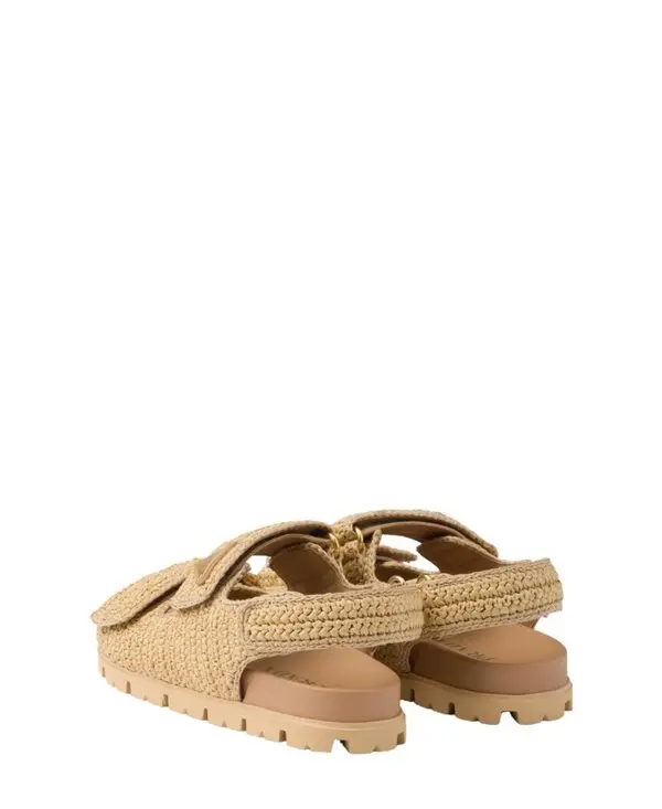 Prada Crochet Sandals - Neutral