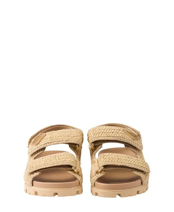 Prada Crochet Sandals - Neutral