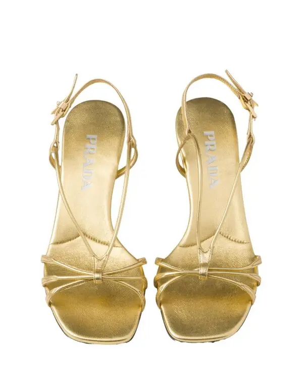 Prada Nappa Leather Heeled Sandals