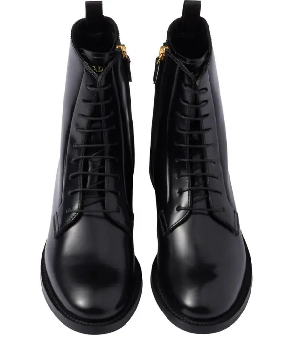 Prada Brushed Leather Ankle Boots