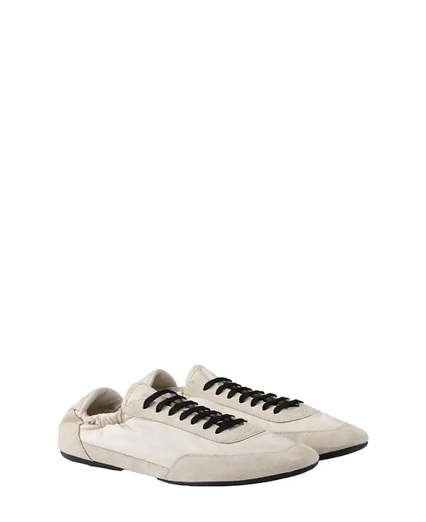 Prada Collapse Re-nylon And Suede Sneakers - Neutral