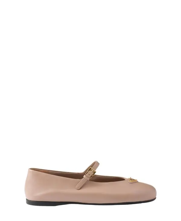Prada Nappa Leather Ballerinas - Powder