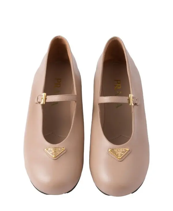 Prada Nappa Leather Ballerinas - Powder