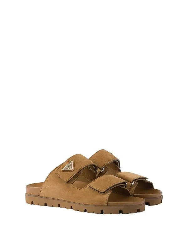 Prada Suede Band Sandals - Brown