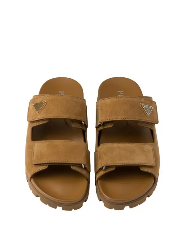 Prada Suede Band Sandals - Brown