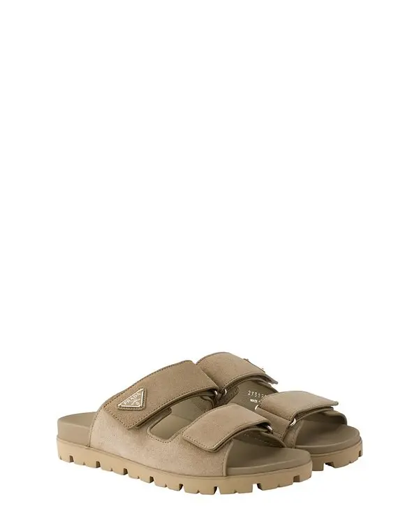 Prada Suede Band Sandals - Neutral