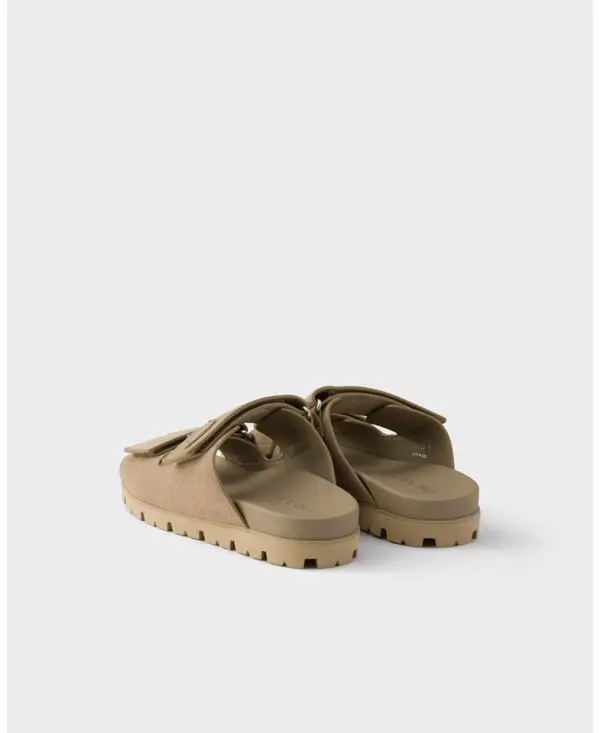 Prada Suede Band Sandals - Neutral
