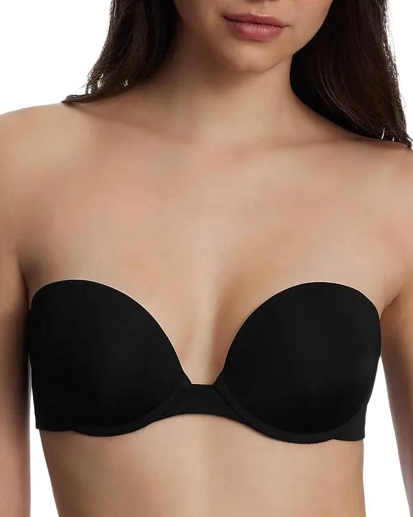 SKARLETT BLUE Breathless Strapless Plunge Push Up Bra - Black