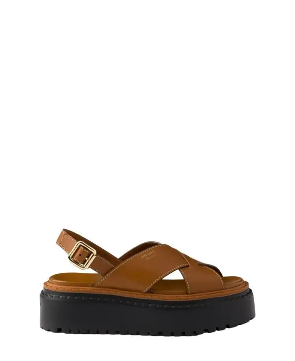 Prada Crisscross Sandals - Leather