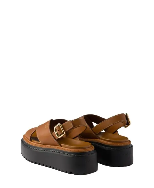 Prada Crisscross Sandals - Leather