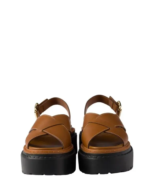 Prada Crisscross Sandals - Leather