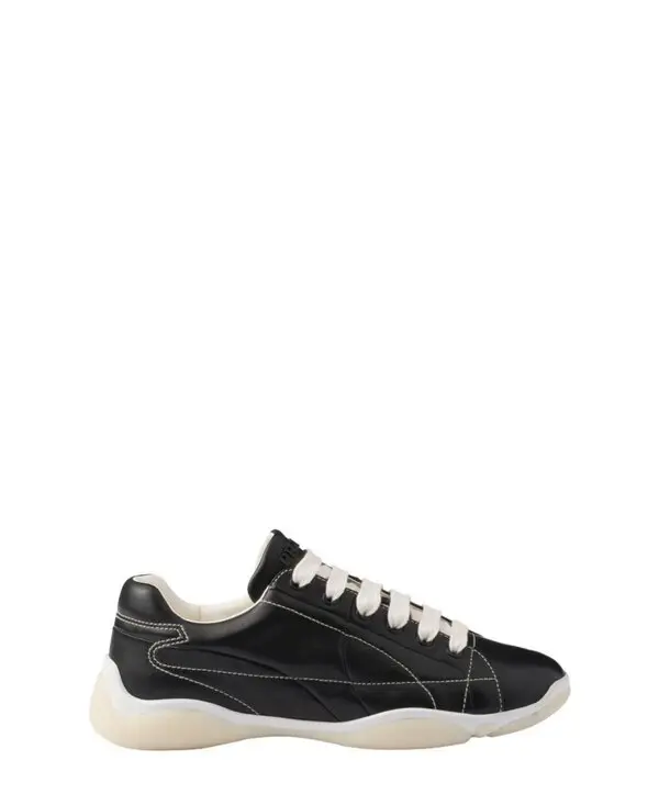 Prada Nappa Leather Sneakers - Black