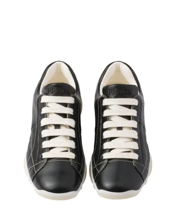 Prada Nappa Leather Sneakers - Black