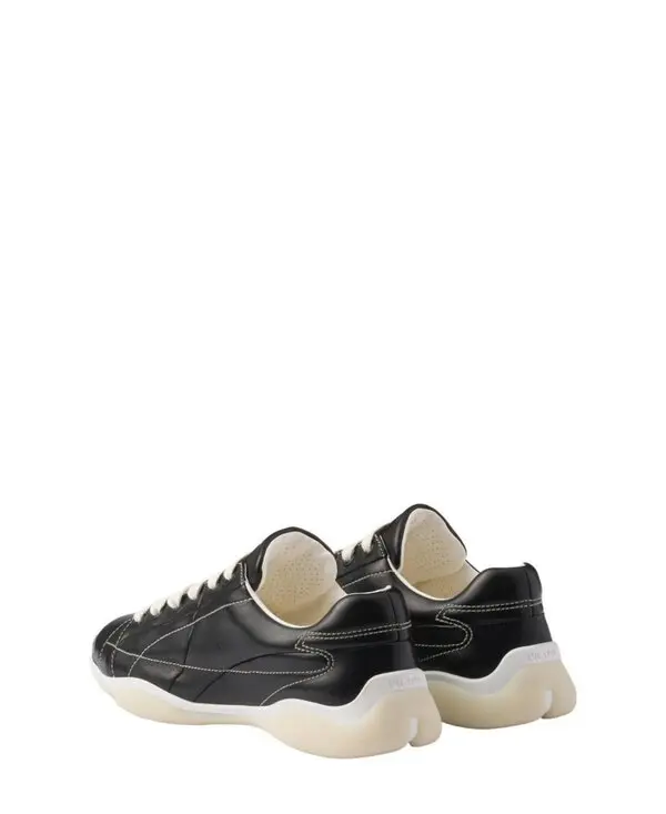 Prada Nappa Leather Sneakers - Black
