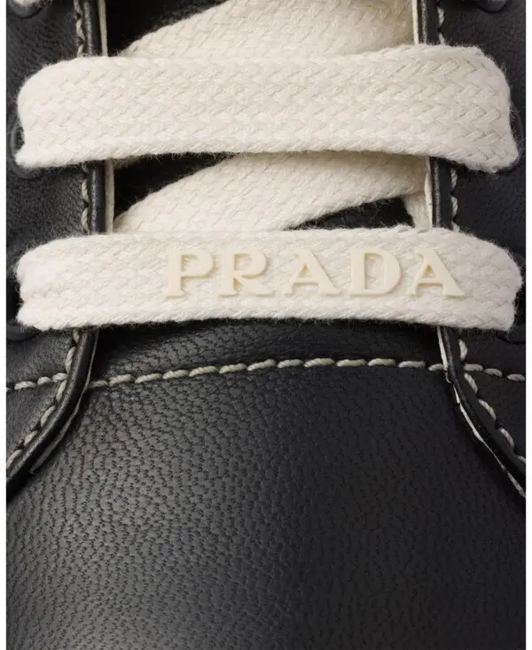 Prada Nappa Leather Sneakers - Black