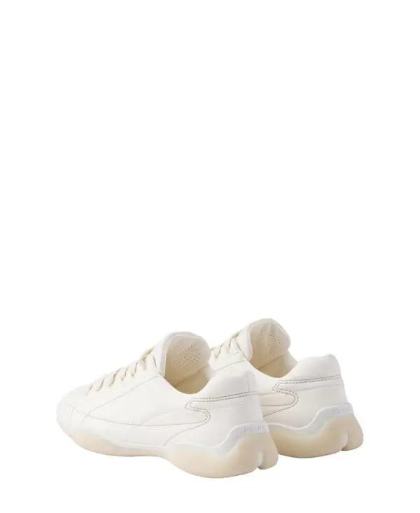 Prada Nappa Leather Sneakers - Neutral