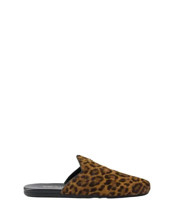 Prada Leopard-print Leather Mules - Neutral