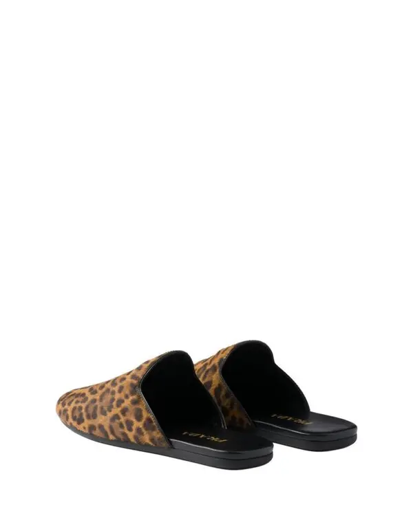 Prada Leopard-print Leather Mules - Neutral